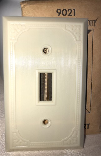 6 Vintage Art Deck Light Switch Wall Cover Plates Ivory Ribbed New Old ...