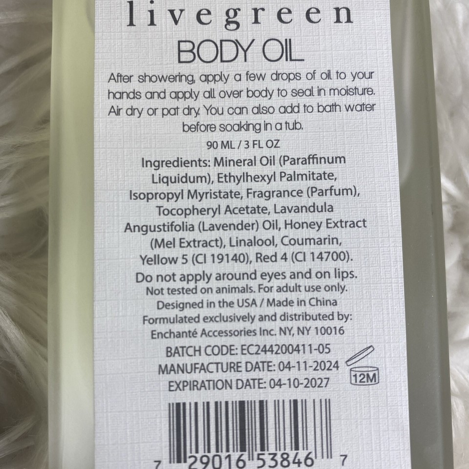 LIVEGREEN Lavender & Honey Body Oil 3 fl. oz | eBay