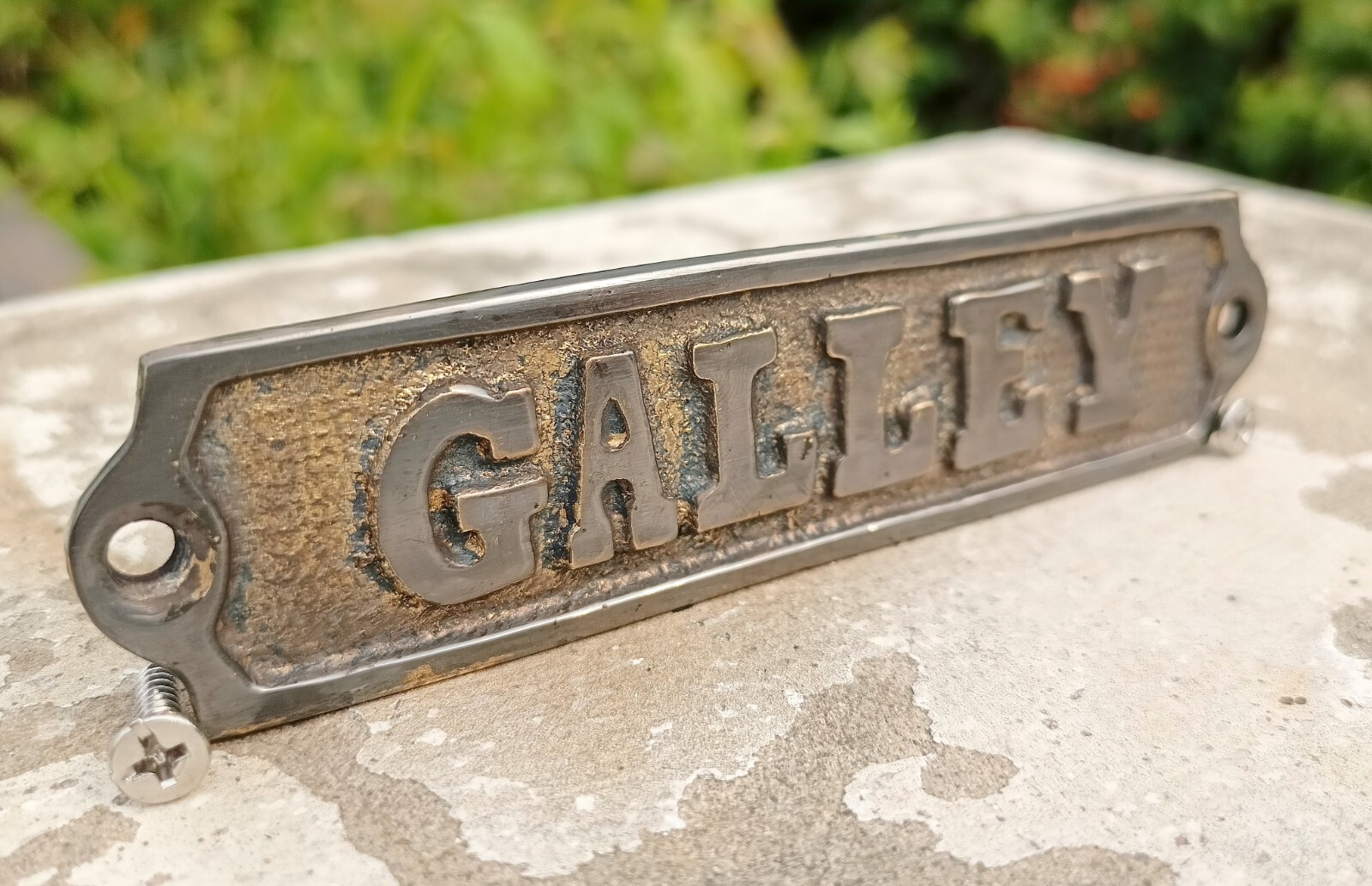 Brass Sign Galley Plaque Nautical Ship Boat Beach Tag Home Office Décor ...