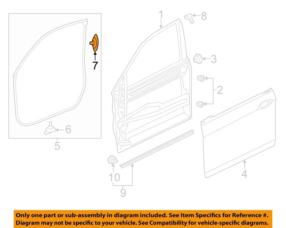 Honda OEM Rear Door Weather Strip Clips 91568TR0003 NIP (11 pieces for ...