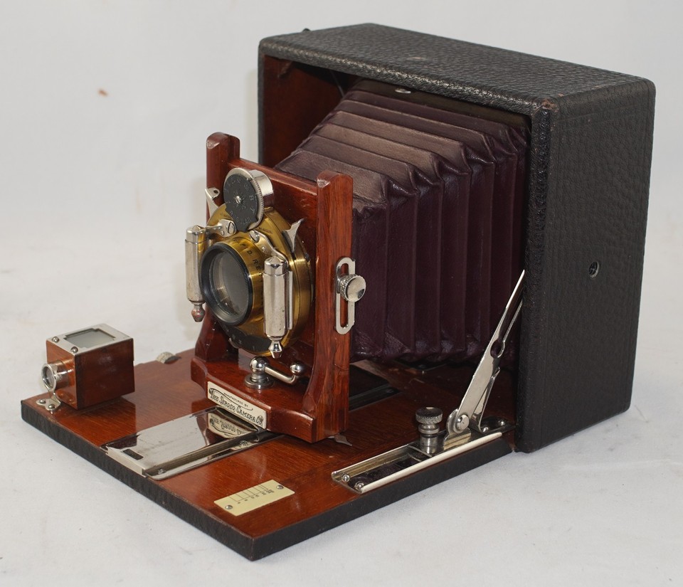 Seroco 4x5 Folding Plate Camera w/ Red Bellows and Brass Lens | eBay