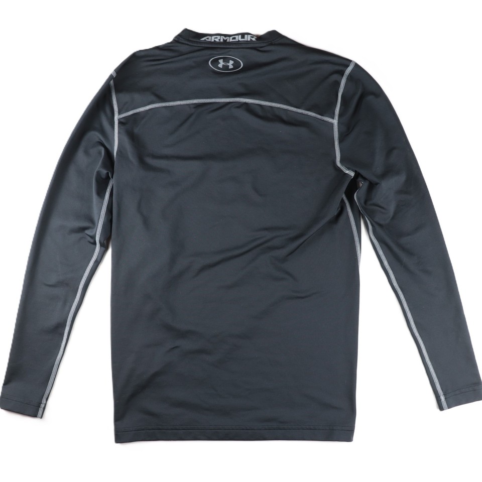 Under Armour Mens L Activewear Shirt Black Compression ColdGear Logo ...