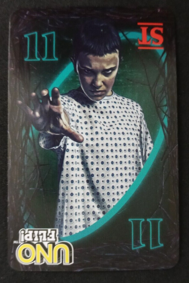 2017 Stranger Things Uno Flip! Card Blue Argyle Skip Card (B) | eBay