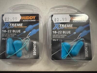 Job Lot / Middy Dacron Xtreme Pro-Connectors / 18-22 Blue / Bungee / 2x packets | eBay UK