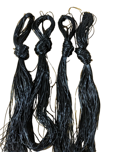 4 Pieces of African Rubber Hair Thread, Black Anango yarn, Fil Anango ...