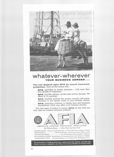 American Foreign Insurance Association AFIA New York NY 1959 Vintage ...