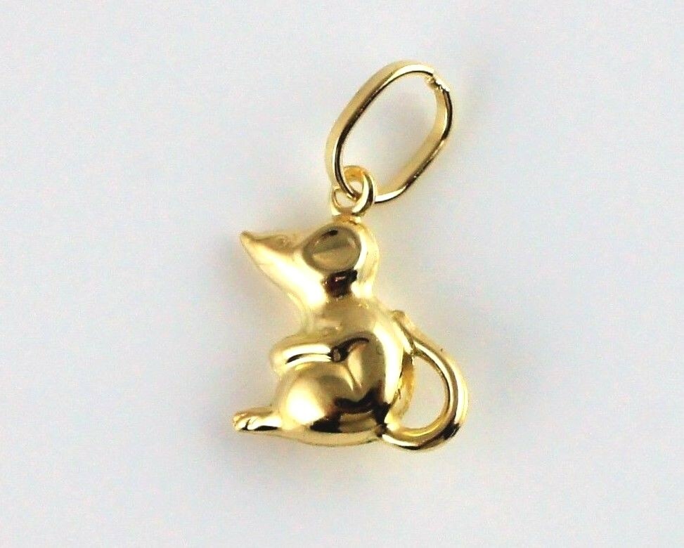 New 9ct Yellow Gold Mouse Charm / Pendant | eBay