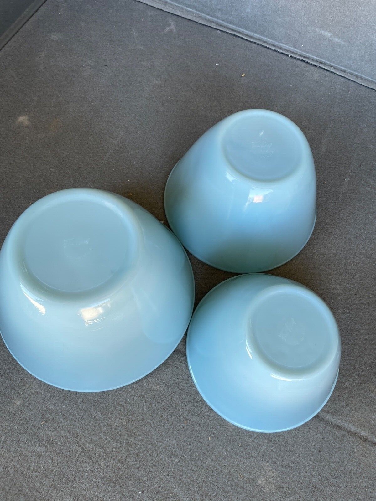 Vintage Fire King Azurite/Delphite "Splash Proof" set of three mixing ...