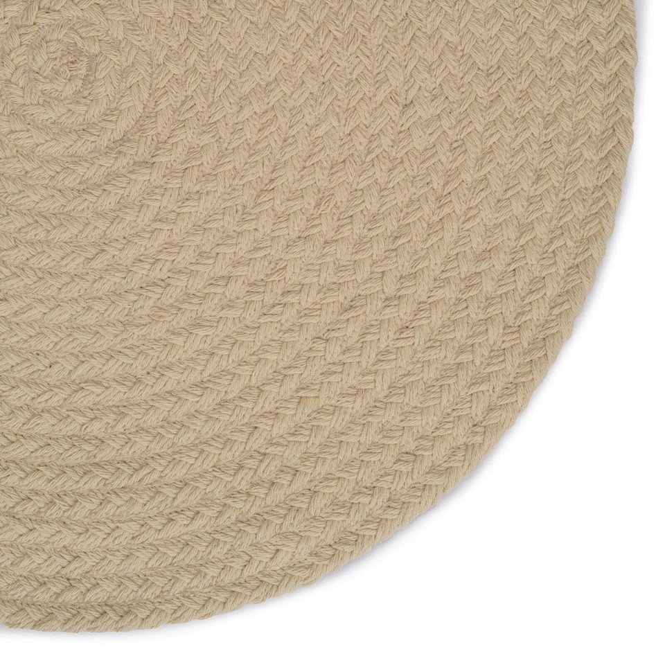 Capel Rugs Naturelle 100% Wool Natural Country Home Round Braided Rug ...