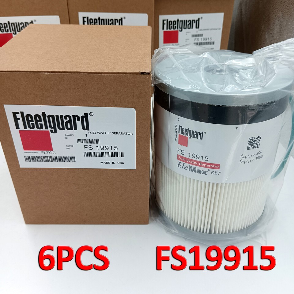 6PCS Fleetguard FS19915 L9915F Fuel Filter Cummins with Water Separator ...