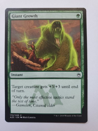 MTG Magic The Gathering Card Giant Growth Instant Green 2018 Masters 25 ...