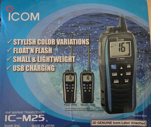 Icom M25 Buoyant Marine VHF Transceiver Waterproof Floating Emergency ...