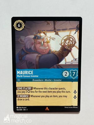 Disney Lorcana Maurice World-Famous Inventor 152/204 Rare NM Card ...
