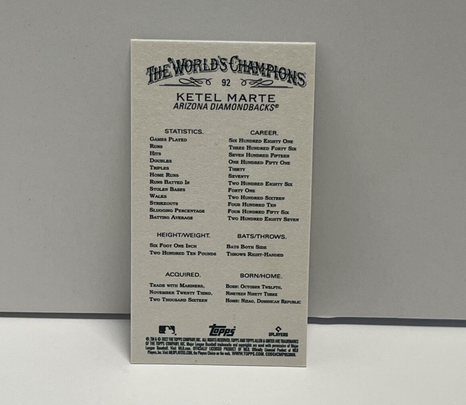 2022 TOPPS ALLEN & GINTER MINI #92 KATEL MARTE | eBay