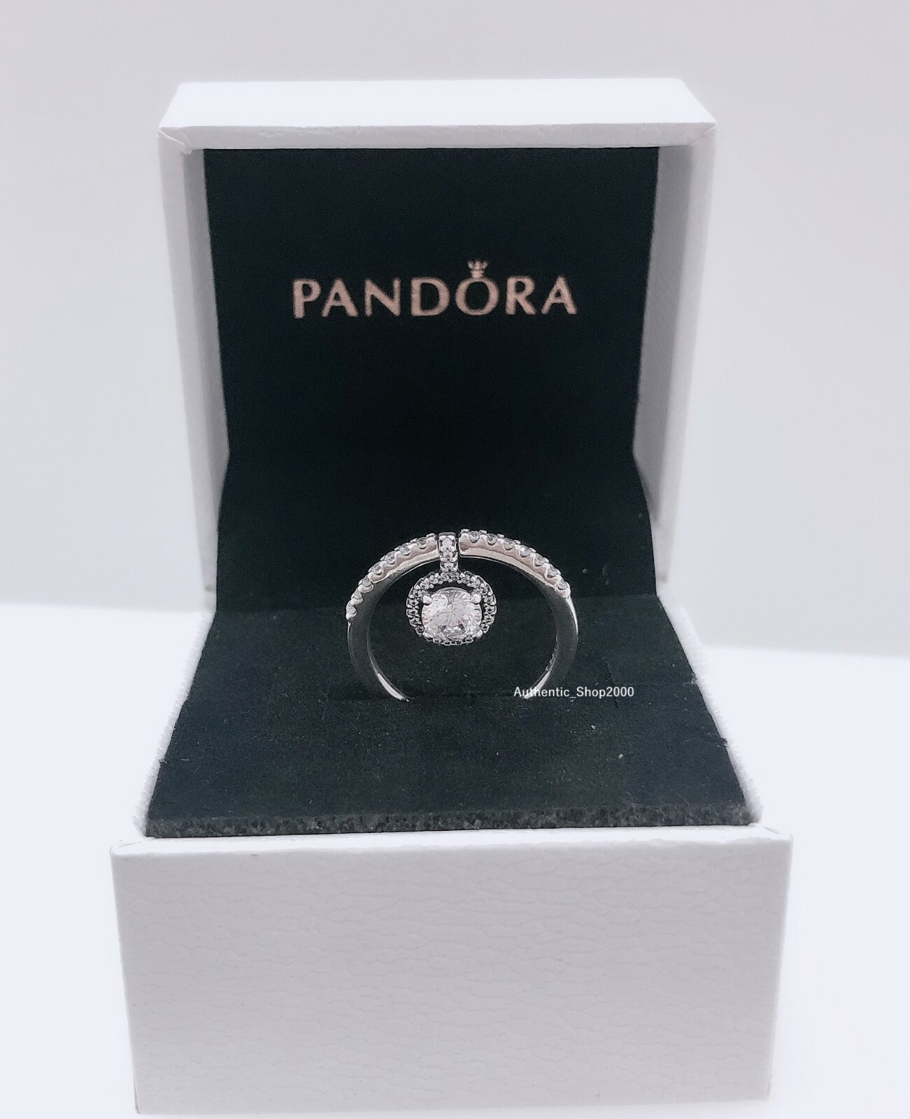 NEW 100% Authentic PANDORA 925 Dangling Round Sparkle CZ Pave Ring ...