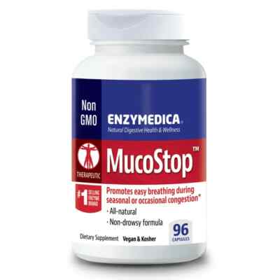 Enzymedica MucoStop 96 caps- Enzyme Relieves Congestion, Supports Easy ...
