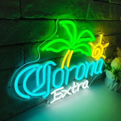 Corona Extra Beer Palm Tree LED Neon Light Sign Lamp Bar Wall Decor 12. ...