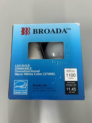 Broada LED Dimmable 100% to 10% Warm White 2 Bulbs 1830921C | eBay