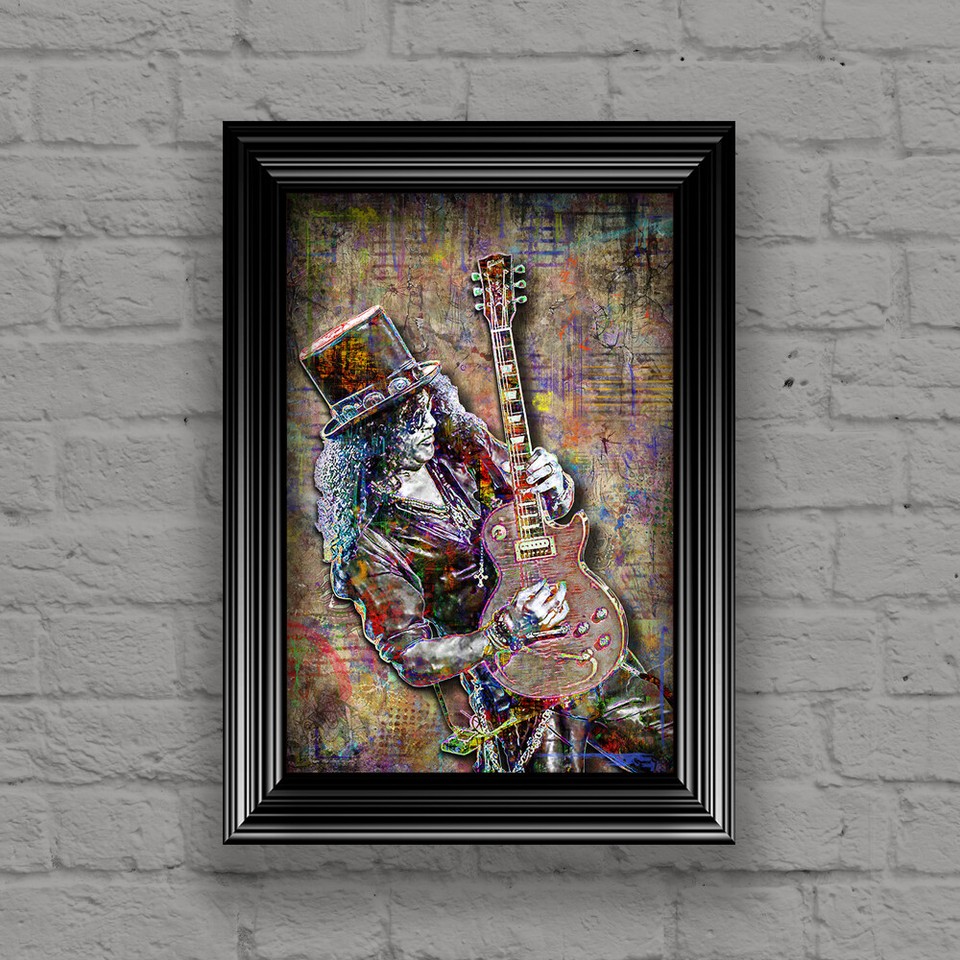 Guns N Roses Slash 16x20in Poster, SLASH Tribute Art Print 3 Free ...