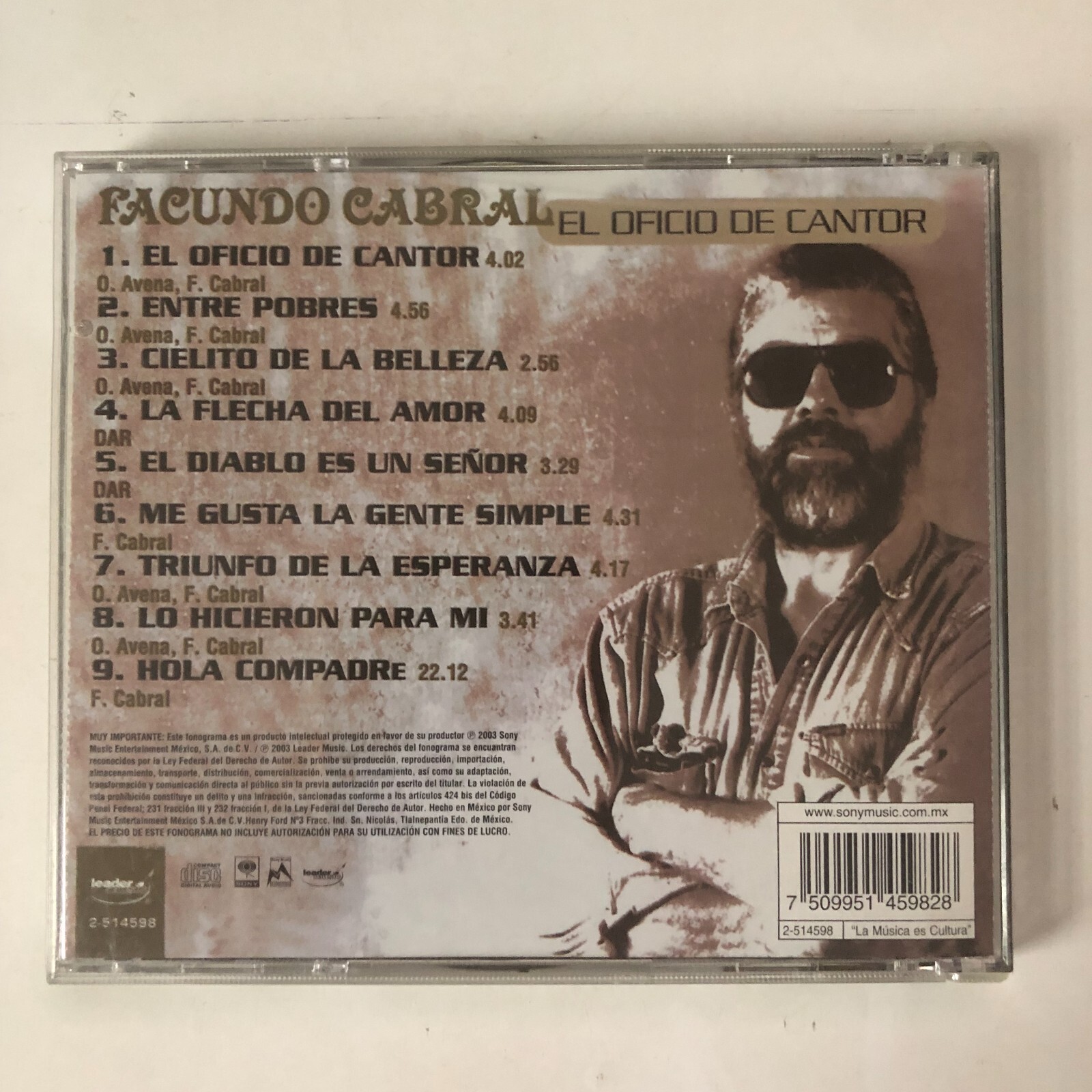 Facundo Cabral, El Oficio De Cantor, 2003 Mexican CD Album, Latin Folk ...