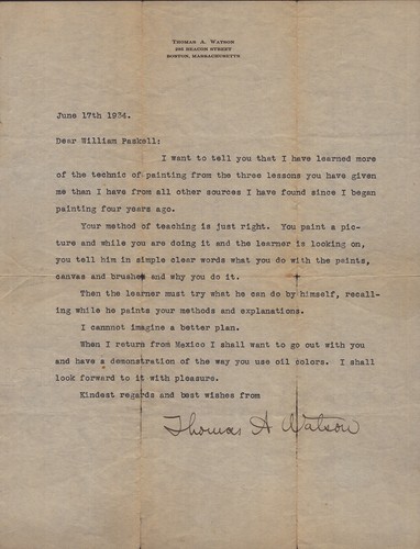 THOMAS A. WATSON - TYPED LETTER SIGNED 06/17/1934 | eBay
