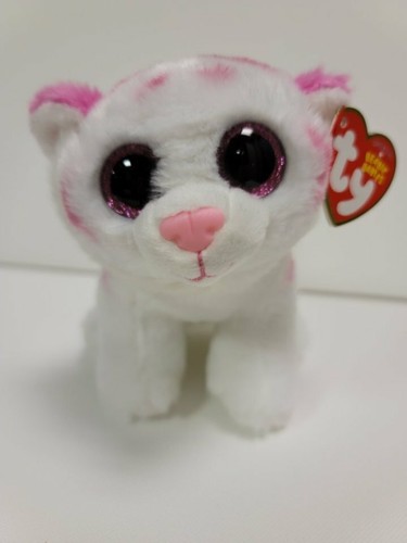 Ty Beanie Baby Tabor The Tiger 6" 15cm MWMT Soft Pink& White Fur w ...