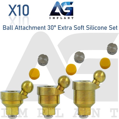 10 Angled 30° Ball Attachment Prosthetic System Extra Soft Set Int Hex ...