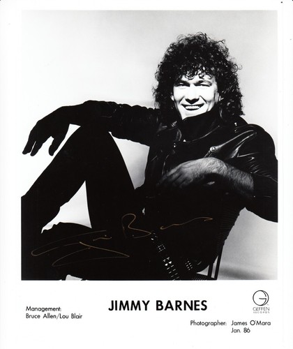 JIMMY BARNES Signed B & W Photograph Gold Sharpie COA Capital Records 7 ...