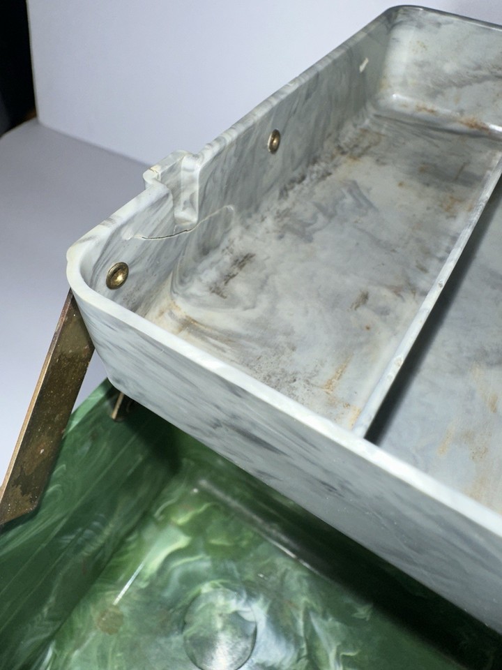 Vintage Plano Beachcomber Green Marbled Tackle Box w/ Vintage Lure Lot ...