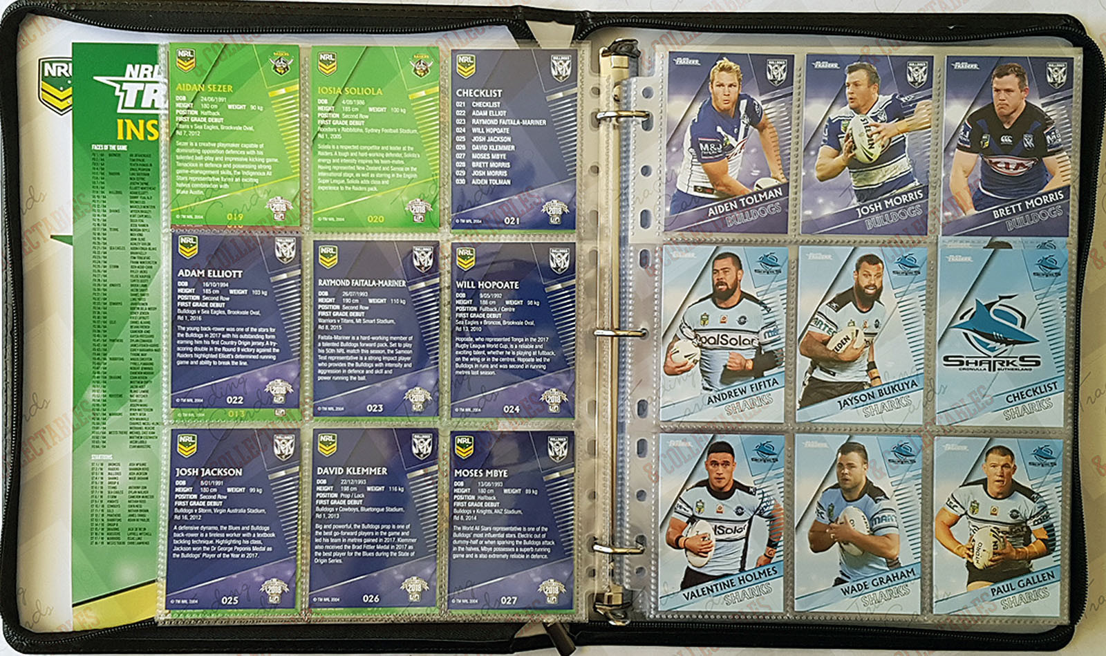 2018 ESP TLA NRL traders complete base set + album + album card ~ 160 ...