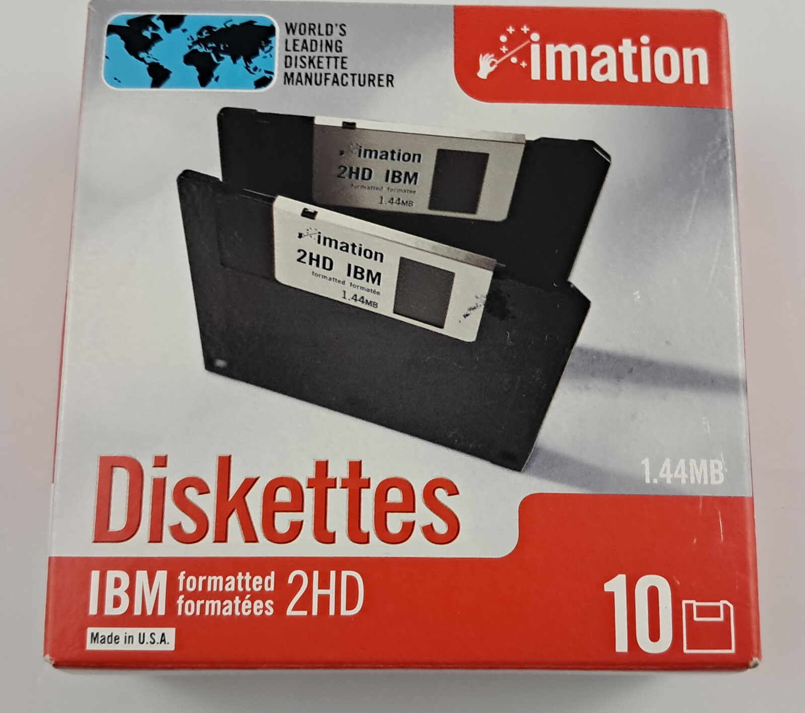 10 Pack Imation 1.44MB 2HD IBM Formatted Diskettes New Free Shipping ...