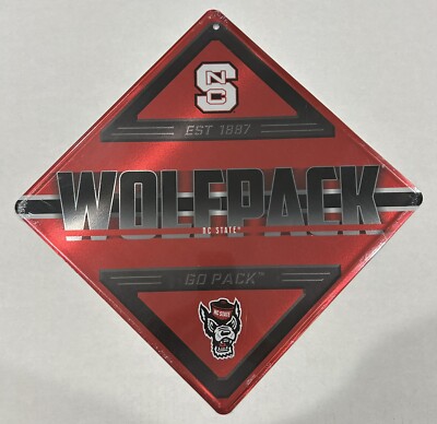North Carolina NC State Wolfpack Metal Wall Sign Man Cave Decor ...