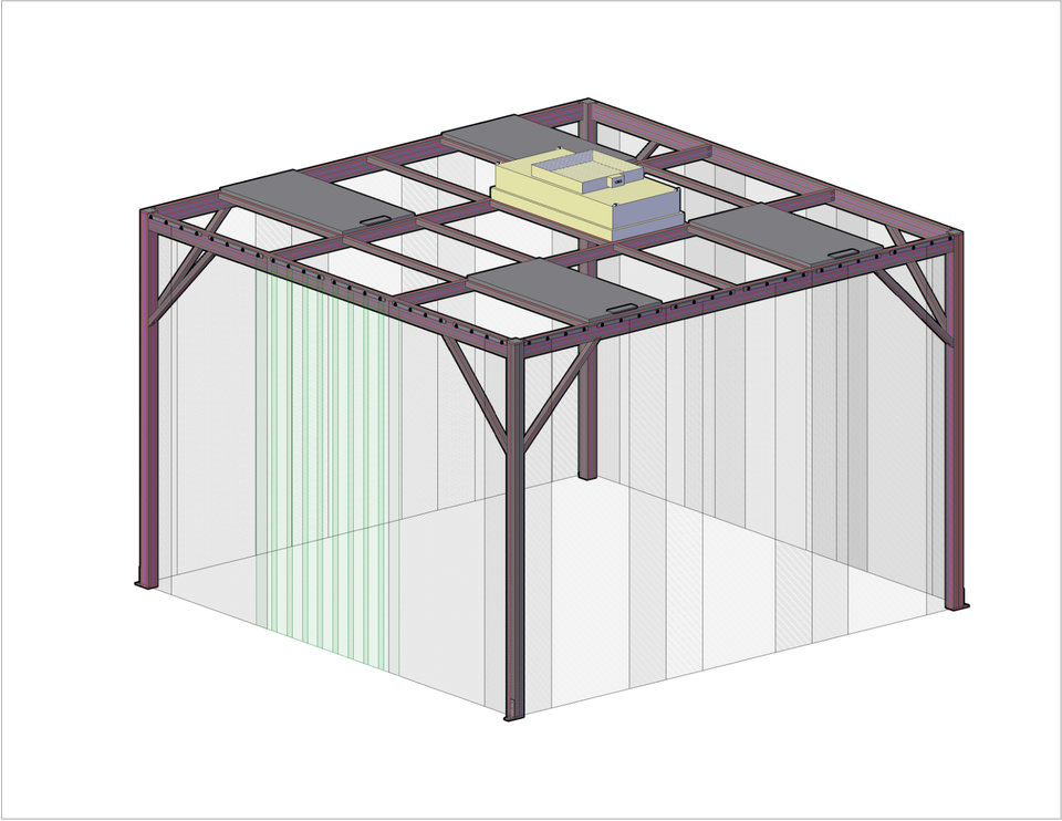 12' x 12' SOFT Wall Clean Room ISO8 class 100,000 HEPA Filter Cleanroom ...