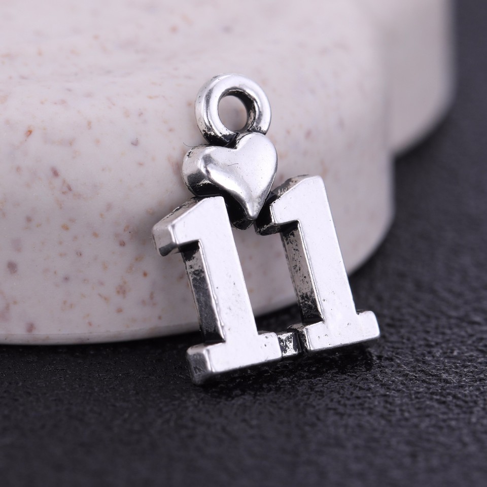 Hot20pcs Antique Heart Shape Love Number 10 11 12 Birthday ...