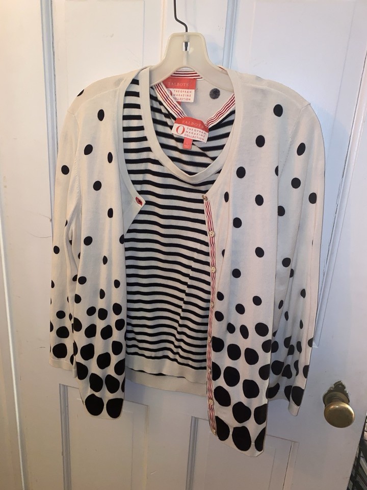 Talbot’s The Oprah Magazine Collection Size L Black/White Polkadot ...