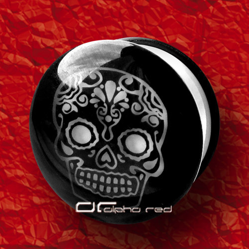 GLOW DARK OHR PIERCING PLUG MEXICAN SKULL CATRINA 6-25 mm 8253 | eBay.de