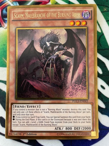 Yugioh Scarm, Malebranche of the Burning Abyss - PGL3 EN043 Gold Rare ...
