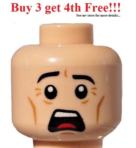 ☀️NEW Lego Minifigure Minifig Nougat Head Dimple Open Mouth Surprised ...