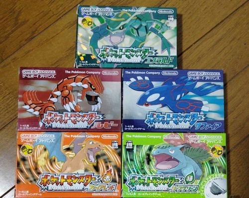 Pokemon Emerald Ruby Sapphire Fire Red Leaf Green Boxed set GameBoy ...