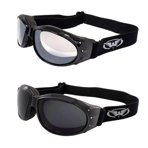 Red Baron Motorcycle Goggles Day & Night Use Super Dark Lens & Clear ...