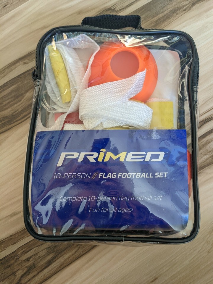 Primed Flag Football 10 Person Set, w Cones, Back Yard Game | eBay