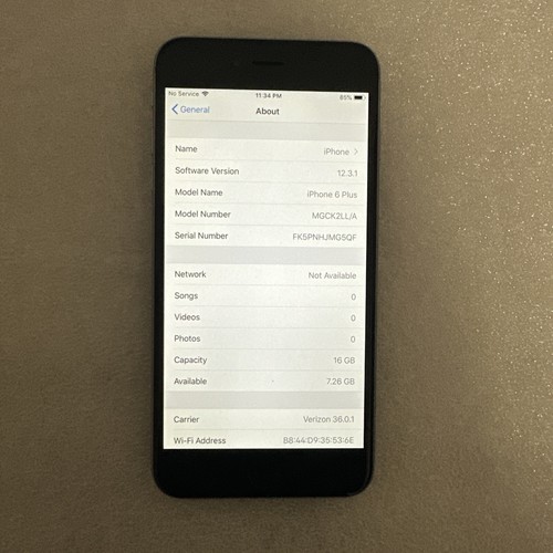 Apple iPhone 6 Plus - 16GB - Space Gray (Unlocked) A1522 (CDMA + GSM ...