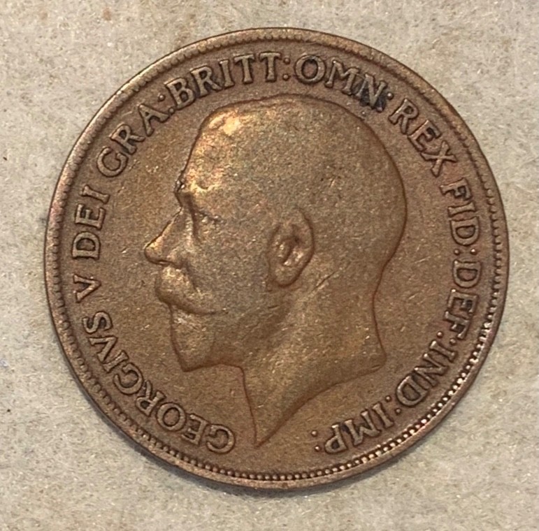 1918 KN BRITISH UK, ONE PENNY COIN, KING GEORGE V, BRONZE, KM810 | eBay