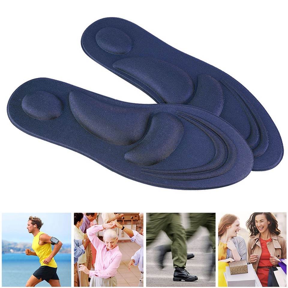 Dark Blue For Men Orthotic Insoles Flat Feet Arch Support Memory Foam ...