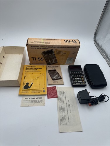 Texas Instruments TI-55 Vintage Calculator W/ Box, Manual & Charger BAD ...