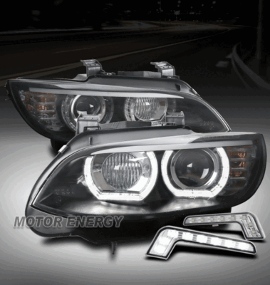 FOR 07-10 BMW E92 E93 328I 335I HID HALO BLACK PROJECTOR HEADLIGHT LAMP ...