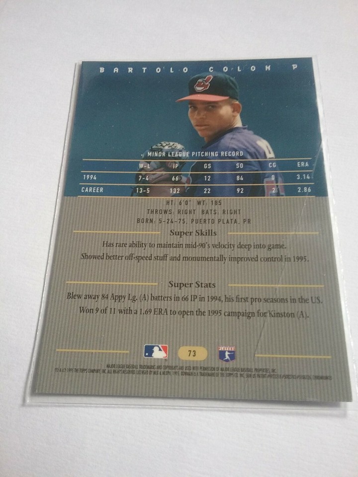 Bartolo Colon SP Rookie 1995 Bowman's Best Cleveland Indians No 73 | eBay