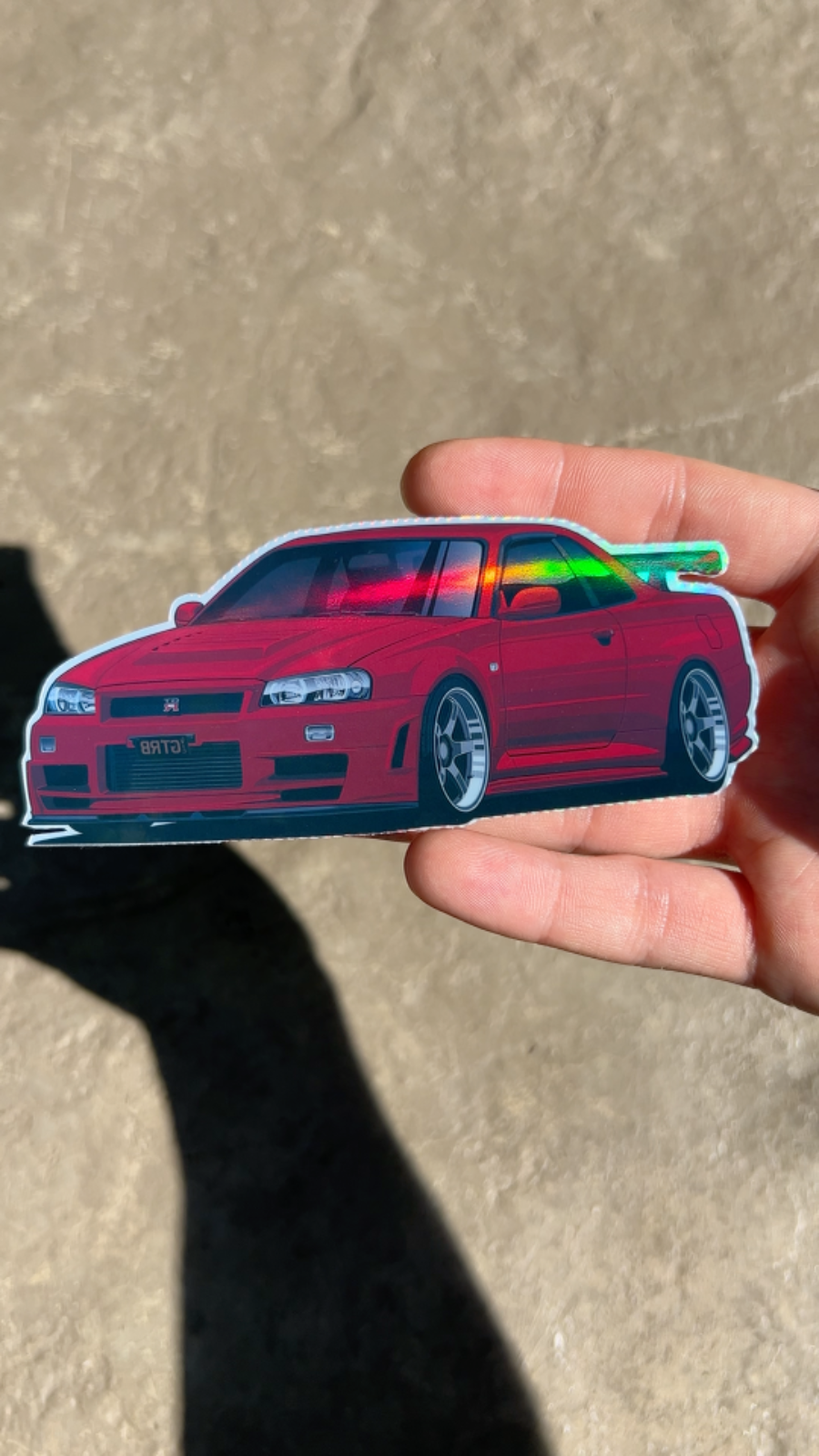 Nissan R34 Holographic Sticker Waterproof Vinyl Trippy Creative Car Art ...