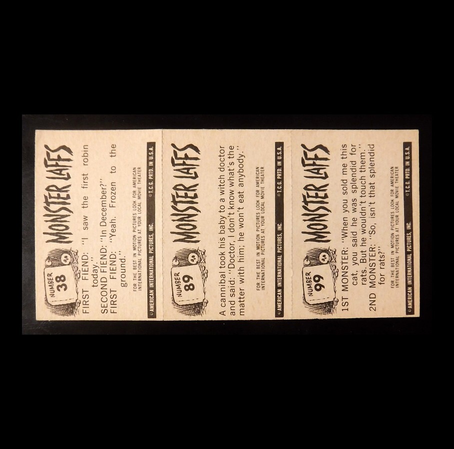 MONSTER LAFFS MIDGEE PANEL 1963 TOPPS MIDGEES EXCELLENT TO NEAR MINT ...