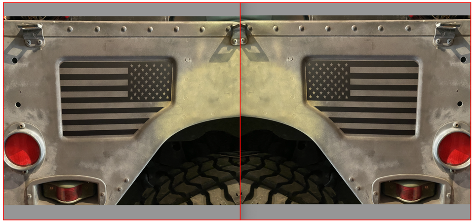 HMMWV HUMVEE EXTERIOR DECAL FLAGS OVER REAR TIRES MATTE BLACK GRAPHICS ...